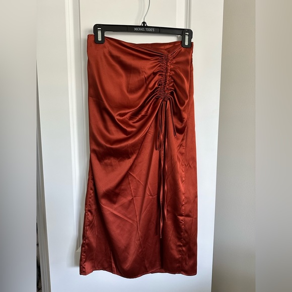 SHEIN | Skirts | Shein Copper Satin Maxi Skirt | Poshmark